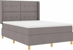 Postel s boxspringem s čelo Taupe 140 x 200 cm textil 3341837