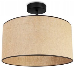 Stropní svítidlo Juta, 1x jutové stínítko, (výběr ze 2 barev konstrukce), (fi 40cm), bl