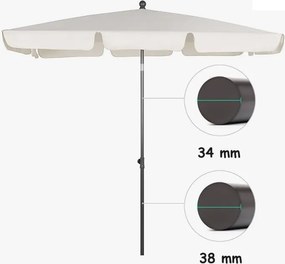 Zahradní slunečník 125x200 cm tmavě béžový