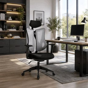 Ergonomická kancelářská židle AVENTO - šedá síťovina