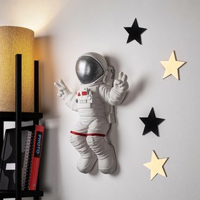 Nástěnná dekorace Astronaut bílá/šedá