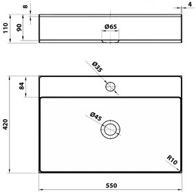 Sapho, AURUM nerezové umyvadlo 55x42 cm, včetně výpusti, červené zlato, AU302