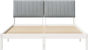 Rám postele s čelo Bílá 150 x 200 cm Masivní borové dřevo 3394417