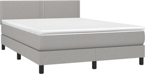 Box spring postel s matrací světle šedá 140 x 200 cm textil 3139977