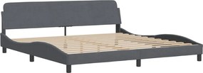 Postel s matrací tmavě šedá 200 x 200 cm samet 3208677