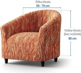 Bielastické potahy UNIVERSO NOVÉ žíhané cihlové klubové křeslo (š. 50 - 70 cm)