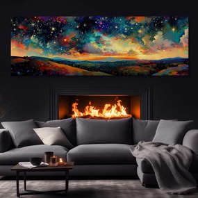 Obraz na plátně - Když hvězdy svítí a slunce zapadá FeelHappy.cz Velikost obrazu: 120 x 40 cm