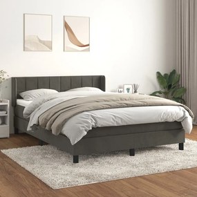 Box spring postel s matrací tmavě šedá 140x200 cm samet 3130962