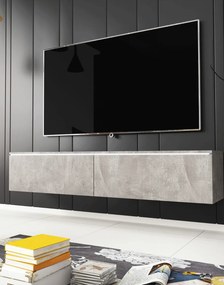 TV stolek LED 140 cm závěsný nebo stojící beton Lowboard D