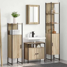 Sada koupelnového nábytku 4 ks Sonoma dub 33 x 33 x 185,5 cm 3399394