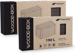 Zahradní box WOODEBOX 190 l - tmavě hnědá 78 cm PRMBWL190-440U