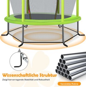Costway Ø165 cm zahradní trampolína s ochrannou sítí trampolína do 135 KG pružná