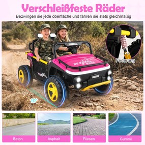 Costway 24 V dětské elektrické vozidlo 2-sedadlové elektrické auto s klaksonem