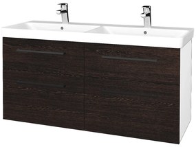 Dřevojas Koupelnová skříň Q MAX SZZ4 120 Varianta: N01 Bílá lesk / Úchytka T01 / D16 Beton tmavý
