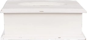 Bílý antik dřevěný obal na kapesníky Mouchoirs - 28*16*10 cm