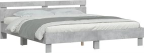 Rám postele s čelem betonově šedý 160 x 200 cm kompozitní dřevo 3207409