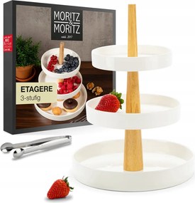 Podnos Moritz & Moritz Miska na ovoce 3 patra z porcelánu kleště