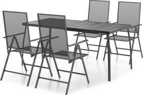 5dílný zahradní jídelní set antracitový ocel 3187982