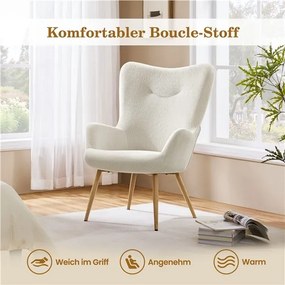 Křeslo Yaheetech – béžová, 100% polyester (267515611652)