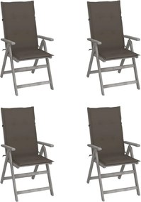 vidaXL Zahradní polohovací židle s poduškami 4 ks masivní akácie [3065377] Barva: Královská modř