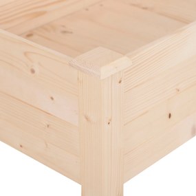 Outsunny Vyvýšená Městská Zahrada z Přirozeného Dřeva 122,5x56,5x76 cm - Vyvýšený Zahradní Stůl s Netkanou Textilií a 4 Odtokovými Otvory pro Rostlin…