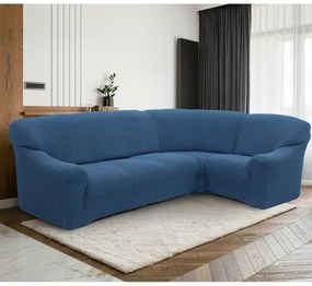 Forbyt Napínací potah na rohovou sedačku Denia modrá, 340 - 540 cm x 60 - 110 cm
