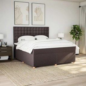 Box spring postel s matrací tmavě hnědá 180x200 cm textil 3291376