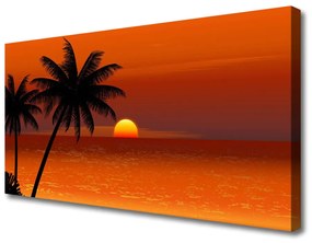 Obraz na plátně Palma Moře Slunce Krajina 125x50 cm