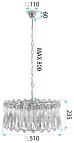 Toolight Moderní závěsné osvětlení Crystal D11 APP1718-CP zlaté