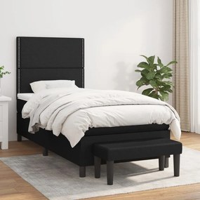 Box spring postel s matrací černá 90x190 cm textil 3136479