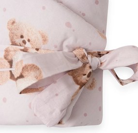 Dětská zavinovačka New Baby Love Teddy bear 80x80 cm pink