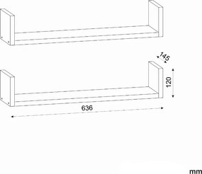 VerDesign IRENA set závěsných polic, bílé