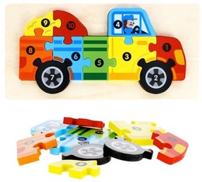 CreativeToys Dřevěné puzzle auto