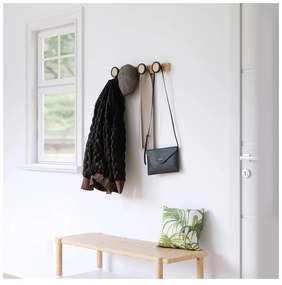 Věšák na zeď Hub Rail 4 háčky Black Natural Umbra