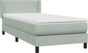 Box Spring Postel s matrací Světle šedá 90x220 cm Samet 3318309