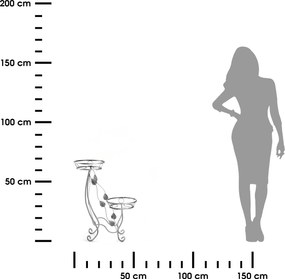 STOJAN NA KVĚTINÁČ JULYAN 70X50 CM STŘÍBRNÁ