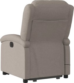 Elektrické zvedací masážní polohovací křeslo taupe textil 3204208