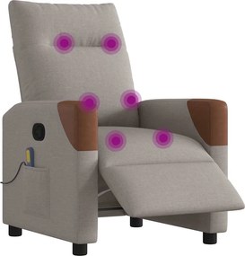Elektrické masážní polohovací křeslo taupe textil 3324003