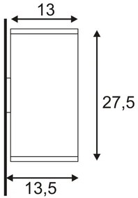 SLV 229574 Theo Big Up-Down Wall, venkovní nástěnné svítidlo, 2x75W GU10 ES111, stříbrnošedá, výška 27cm, IP44