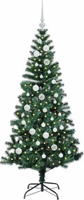 Umělý osvětlený vánoční stromeček Zelená 150 cm PVC a kov 3396752