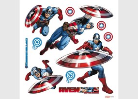Dětská samolepka na zeď Marvel Kapitán Amerika, Disney | 30 x 30 cm | DDKS 1092