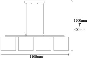 Černé závěsné svítidlo s textilním stínidlem Baston – Opviq lights