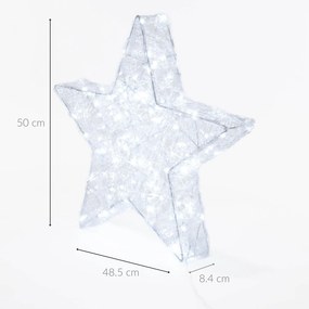 Svítící vánoční dekorace, hvězda, 50 cm