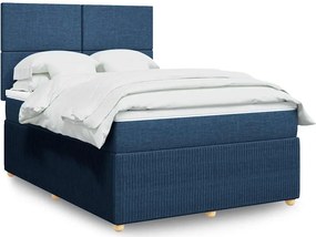 Box spring postel s matrací modrá 140x200 cm textil 3294378