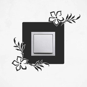 Samolepka na vypínač - Květy s lístky - PopyDesign