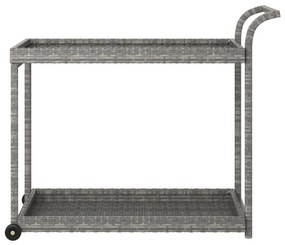 vidaXL Barový vozík šedý 100 x 45 x 83 cm polyratan