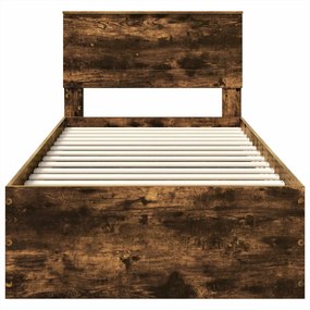 Rám postele s čelo Kouřový dub 75 x 190 cm Kompozitní dřevo 3408722