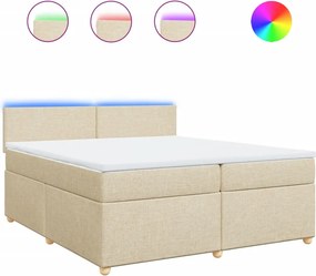 Box spring postel s matrací krémová 200x200 cm textil 3289085