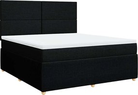 Box spring postel s matrací černá 180x200 cm textil 3292130