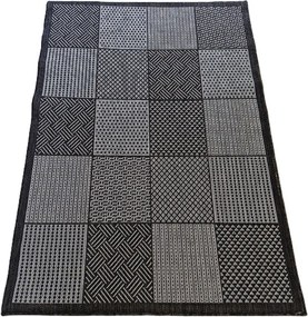 HU Šedý sisalový koberec Sizal Sive – čtverce Rozměr: 40x60 cm